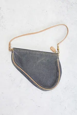 Dior Denim Vintage Pochette Saddle Bag