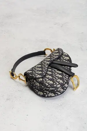 Dior Trotter Oblique Saddle Bag - Blue