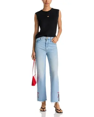 MOTHER The Rambler Slice Hover Fray High Rise Jeans