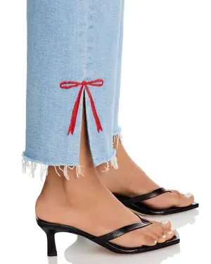 MOTHER The Rambler Slice Hover Fray High Rise Jeans