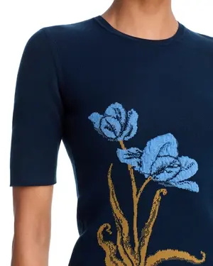 Erdem Short Sleeve Top - Navy