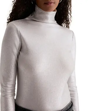 Ag Metallic Turtleneck