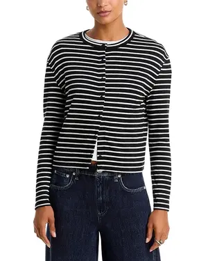 Rag & Bone The Knit Stripe Boxy Cardigan Sweater