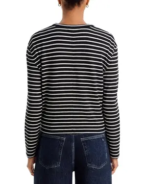 Rag & Bone The Knit Stripe Boxy Cardigan Sweater