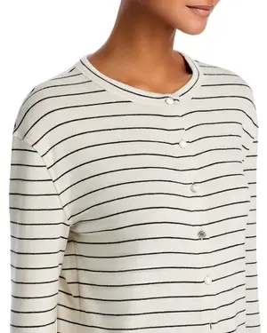 Rag & Bone The Knit Stripe Boxy Cardigan Sweater