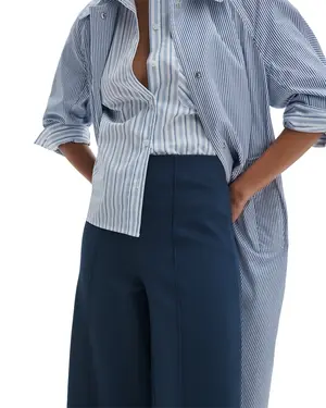 Rag & Bone Irina Cropped Wide Leg Pants - Navy