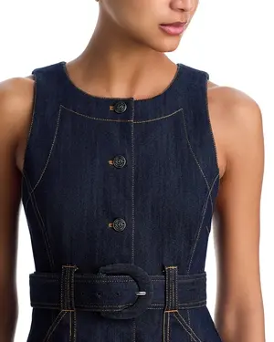 Cinq À Sept Denim Belted Midi Dress