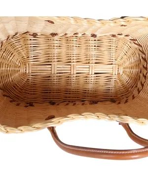 HERMES Garden Party Leather And Straw/raffia Handbag