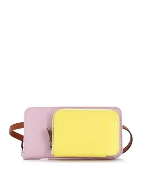 HERMES Nouveau To Go Wallet Epsom With Swift - Multicolor/ Pink/ Yellow