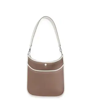 HERMES Evelyne 29 Leather And Canvas Handbag