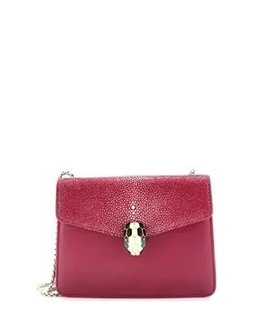 BVLGARI Serpenti Forever Shoulder Bag Leather And Stingray