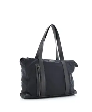 BVLGARI Fragment Zip Tote Nylon With Leather