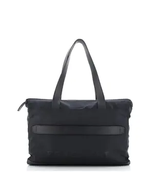 BVLGARI Fragment Zip Tote Nylon With Leather