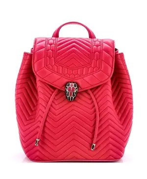 BVLGARI Medium Serpenti Forever Quilted Leather Backpack