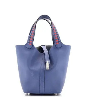 Hermès Pm Picotin Lock Bag Tressage Epsom - Blue