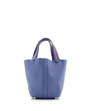 Hermès Pm Picotin Lock Bag Tressage Epsom - Blue