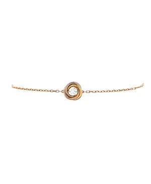 CARTIER Trinity Diamond 18k Tricolor Gold Chain Bracelet - K Gold