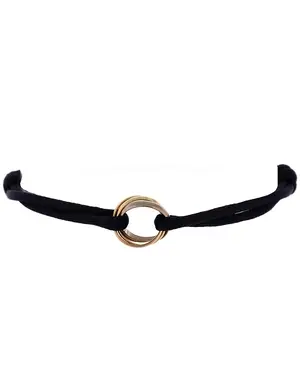 CARTIER Trinity On Cord Bracelet Silk Cord With 18k Tricolor Gold - K Gold
