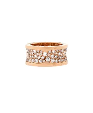 BVLGARI B.zero1 18k Ring With Pave Diamonds - K Rose Gold