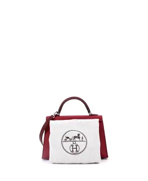 HERMES Kelly 20 Handbag Tricolor Epsom With Palladium Hardware