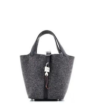HERMES Pm Picotin Lock Bag Felt With Leather