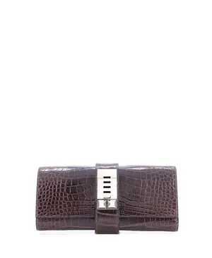 HERMES 23 Medor Clutch Shiny Alligator