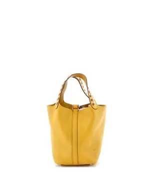 Hermès Pm Picotin Lock Bag Tressage Epsom - Yellow