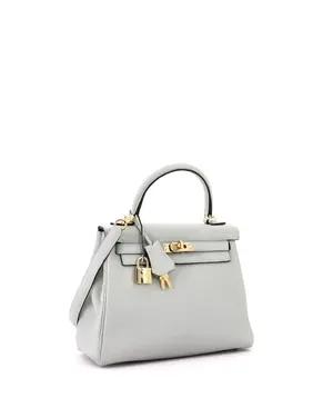 Hermès Kelly 25 Handbag With Gold Hardware - Gris Neve
