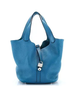 Hermès Picotin Lock Bag Clemence Mm - Blue