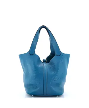 Hermès Picotin Lock Bag Clemence Mm - Blue