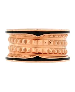 BVLGARI B.zero1 Rock Four-band Ring 18k Rose Gold And Ceramic - K Rose Gold
