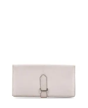 HERMES Long Bearn Wallet Chevre Mysore - Gray