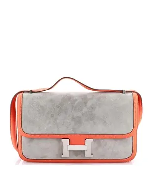 HERMES 25 Constance Elan Bag Doblis Suede With Swift