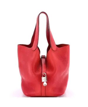 Hermès Mm Picotin Lock Bag Clemence - Red