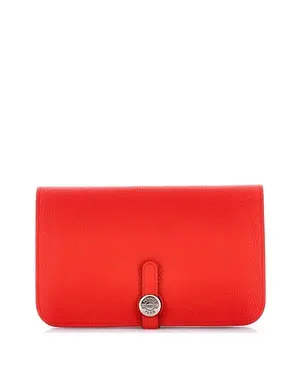 HERMES Dogon Duo Combined Wallet Leather - Orange