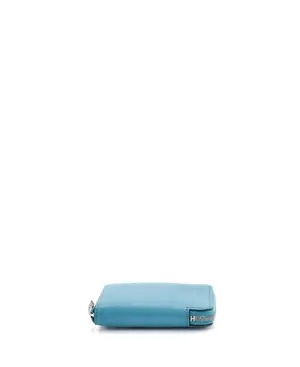 Hermès Compact Azap Zip Around Wallet Silk'in Epsom - Blue