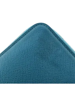 Hermès Compact Azap Zip Around Wallet Silk'in Epsom - Blue