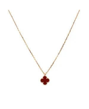 VAN CLEEF & ARPELS Sweet Alhambra Pendant Necklace - Pink