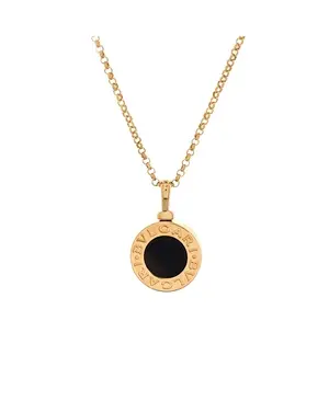 BVLGARI 18k Pendant Necklace With Onyx - Gold