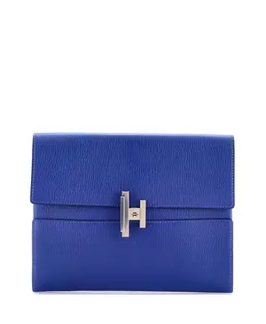 Hermès Cinhetic Clutch Chevre Mysore - Blue
