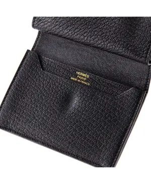 HERMES Compact Bearn Coin Wallet Chevre Mysore