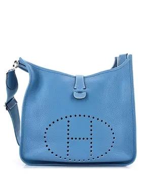 Hermès Gm Evelyne Bag Gen Iii Clemence - Blue