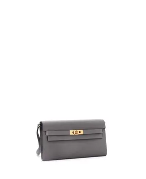 Hermès Kelly To Go Wallet Evercolor - Gray