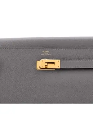 Hermès Kelly To Go Wallet Evercolor - Gray