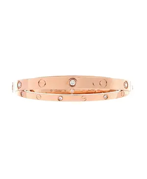 CARTIER Double Love Bracelet 18k With Diamonds - K Rose Gold
