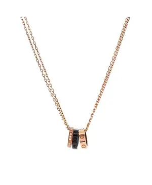 CARTIER Love 3-ring Pendant Necklace - Pink