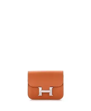 HERMES Constance Slim Wallet Evercolor - Brown
