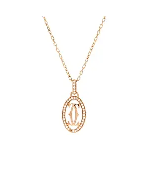 CARTIER Double C De Pendant Necklace 18 And Diamonds - K Rose Gold