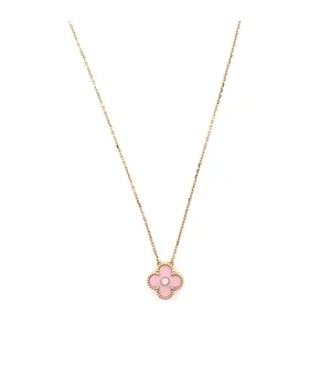 VAN CLEEF & ARPELS Vintage Alhambra Pendant Necklace - Pink