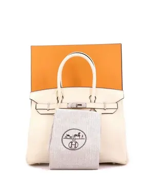 HERMES Birkin 30 Handbag Clemence With Palladium Hardware